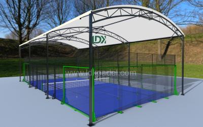 China Commercial Padel Court Retractable Canopy Roof 20m x 10m Motorized Cover System for Sports Center for sale