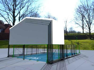 China Outdoor Covered Padel Court with Retractable Roof 20m x 10m for Club and School Use for sale