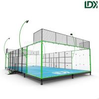 China Panoramic Padel Court Construction Cost Outdoor Padel Court Build Cost Solution 20m x 10m 12mm Tempered Glass for sale