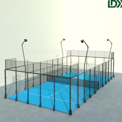 China Classic Padel Court System 20m x 10m Outdoor Padel Tennis Court with 12mm Tempered Glass for Clubs for sale