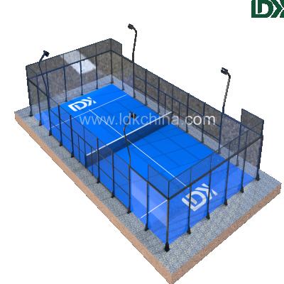 China Commercial Classic Padel Court 20x10m Tempered Glass Steel Structure System for sale