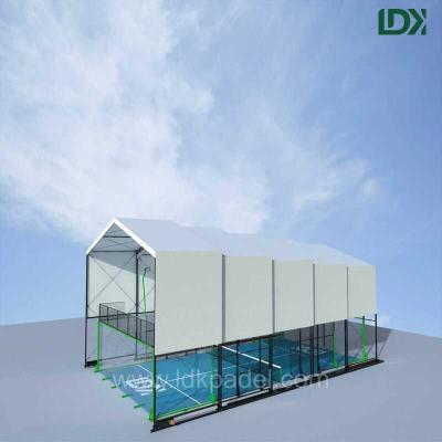 China Motorized Retractable Roof Padel Court System 20m x 10m Steel Frame Sports Facility for sale