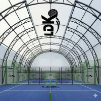 China Covered Panoramic Padel Court 20m x 10m Galvanized Steel Structure for Clubs for sale
