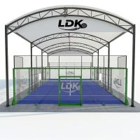 China Covered Panoramic Padel Court 20m x 10m Galvanized Steel Structure for Clubs for sale