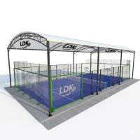 China Covered Panoramic Padel Court 20m x 10m Galvanized Steel Structure for Clubs for sale