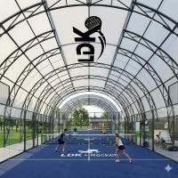 China Covered Panoramic Padel Court 20m x 10m Galvanized Steel Structure for Clubs for sale