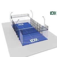 China Panorama Padel Court 20m x 10m Tempered Glass Steel Structure for Clubs for sale