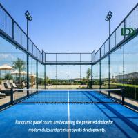 China Panorama Padel Court 20m x 10m Tempered Glass Steel Structure for Clubs for sale