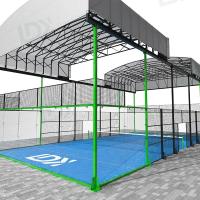China Luxury Panoramic Padel Tennis Court with Automatic Roof System for sale