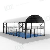 China Covered Panoramic Padel Court with Steel Roof Structure | Outdoor Padel Court Manufacturer for sale