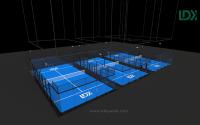 China Indoor Panoramic Padel Court Manufacturer | Professional Glass Padel Court with LED Lighting System for sale