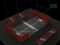 China Commercial Padel Court with Spectator Stands and Architectural LED Lighting for sale