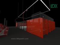 China Commercial Padel Court with Spectator Stands and Architectural LED Lighting for sale