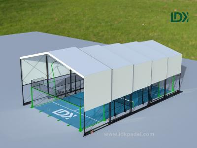 China Outdoor Covered Padel Court Manufacturer | Custom Retractable Roof Padel Court with Steel Structure for sale