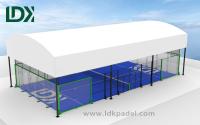 China Panoramic Glass Padel Court with Split Canopy & 2m Side Curtains for sale