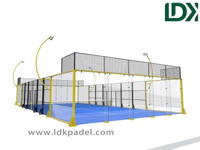 China Panoramic Padel Court with Glass Fin Support | Professional Padel Court Manufacturer for sale