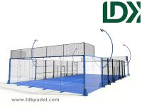 China Professional Panoramic Padel Court with Tempered Glass and Blue Steel Frame | Customizable Colors for sale