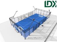 China Classic Panoramic Padel Court with Integrated Football Goals for sale