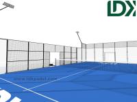 China Classic Panoramic Padel Court with Integrated Football Goals for sale