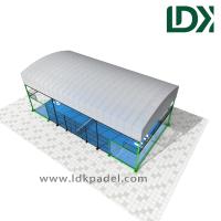 China Outdoor Panoramic Padel Court with Integrated Motorized Retractable Canopy for sale