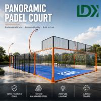 China Panoramic Padel Court – Professional 12mm Tempered Glass & Galvanized Steel Structure for sale