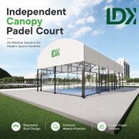 China Panoramic Padel Court with Split Canopy, 2m Side Curtains, and 20×10m Playing Area for sale