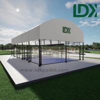 China Panoramic Padel Court with Split Canopy, 2m Side Curtains, and 20×10m Playing Area for sale