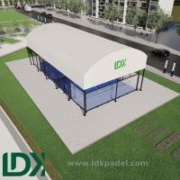 China Panoramic Padel Court with Split Canopy, 2m Side Curtains, and 20×10m Playing Area for sale