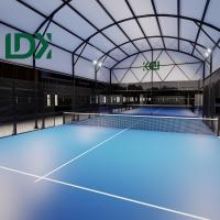 China Panoramic Padel Court with Split Canopy, 2m Side Curtains, and 20×10m Playing Area for sale