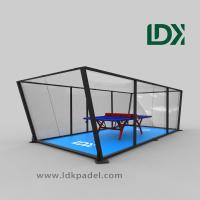 China Panoramic Padel-Style Ping Pong Court with Tempered Glass Enclosure for sale