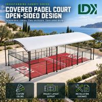 China 20m x 10m Panoramic Padel Court with Steel Frame, Tempered Glass, and Waterproof UV Resistant Roof for sale