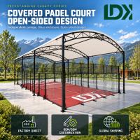 China 20m x 10m Panoramic Padel Court with Steel Frame, Tempered Glass, and Waterproof UV Resistant Roof for sale