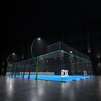 China Commercial 360° Panoramic Padel Court with Reinforced Glass Ribs and Overhead LED Lighting for sale