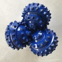 China Blue API Tricone Drill Bit Roller Cone Bit Hard Faced Bearing Surface 116-637 IADC for sale