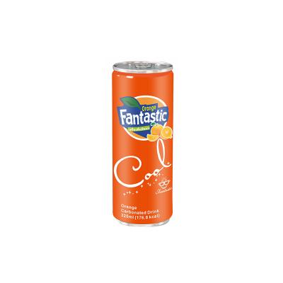 China 325ml Fanta Orange Carbonated Beverage Aluminum Can - 3.6% Brix Low-Fat Fruit Flavor Drink for sale