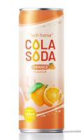 China OEM Orange Flavor Cola Drink 330ml Cans - Custom Carbonation & Private Labeling Available for sale