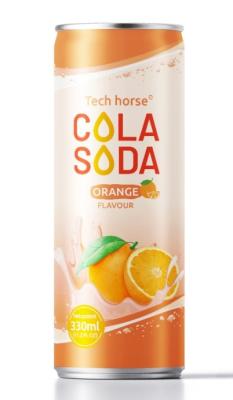 China OEM Orange Flavor Cola Drink 330ml Cans - Custom Carbonation & Private Labeling Available for sale