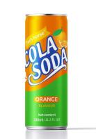 China 300ml Orange Flavor Cola Drink with OEM Private Labeling - Custom Cans, 12-18 Month Shelf Life, Low Calorie for sale