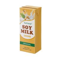 China Tech Horse 250ml Soy Milk Drink Original Flavor OEM ODM Ready to Drink Soft Drink Bottling for sale