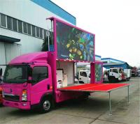 China 120HP LED Mobile Advertising Truck P8 4x2 Digital With Stage for sale