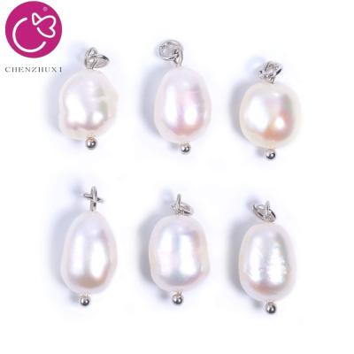 China Baroque Freshwater Pearl Pendant Natural Irregular Stainless Steel DIY Accessories for Ladies' Jewelry for sale