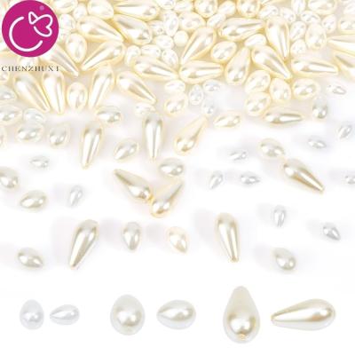 China DIY Teardrop Pearl Plastic Jewelry Beads Different Size for Choice More Colors for Choice for sale