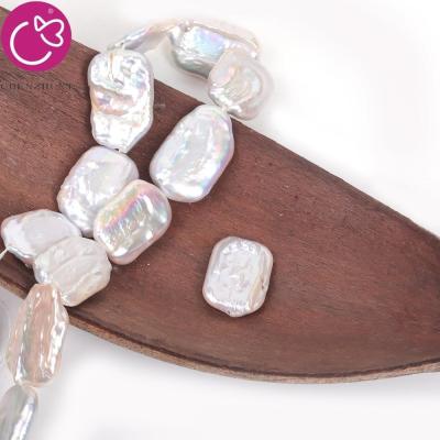 China Natural Freshwater Pearl White Loose Beads Square Rectangle Baroque Wholesale for Jewelry Making for sale