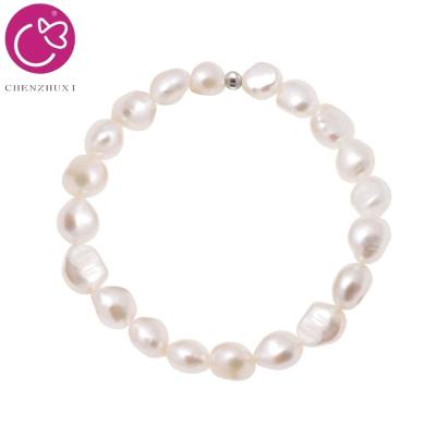 China White Rice Shape Adjustable Handmade Freshwater Pearl Beads Women Bracelet for sale