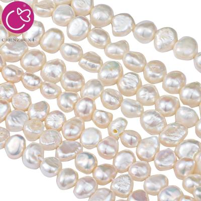 China 11-12mm Natural White Real Loose Freshwater Baroque Coin Pearl Beads Strand for sale