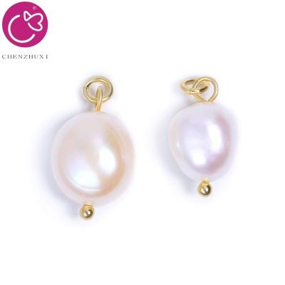 China Elegant Natural White Freshwater Pearl Pendant Pearl Charms Drop Pendant Handmade DIY Earrings Bracelet Necklace Accessories for sale