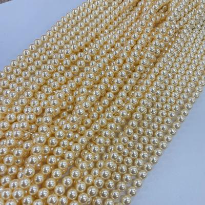 China 6mm 8mm 10mm High Quality Glass Pearl String for Pearl Necklace Making for sale