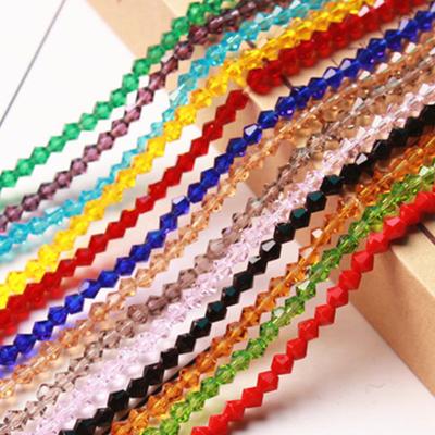 China Factory Price Wholesale Bicone Beads 2/3/4/5/6/8mm Colorful Glass Bicone Crystal Beads for Jewelry Making for sale