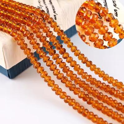 China Glass Facetted Beads Lampwork Loose Round Glass Crystal Glass Rondelle Loose Beads for sale