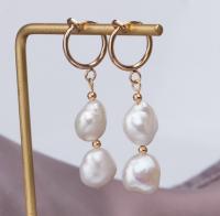 China Freshwater Necklace Baroque Pearls Natural Women 10mm Jewelry Sets Gold Plated Opp Bag Wholesale Stainless Steel Jewelry Sets for sale